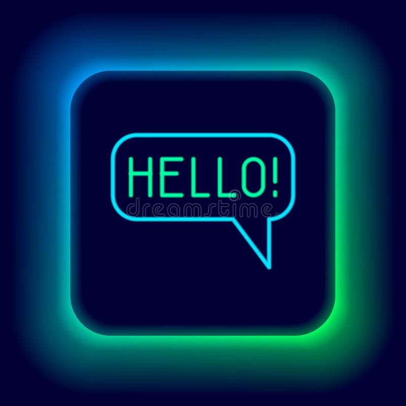 Black Hello in Different Languages Icon Isolated on White Background ...