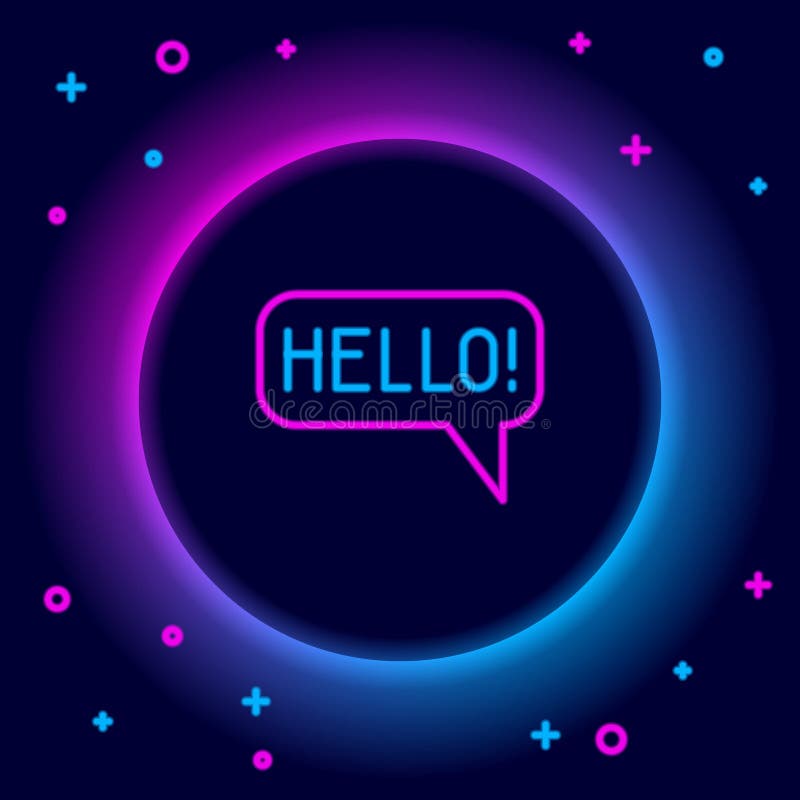 Black Hello in Different Languages Icon Isolated on White Background ...