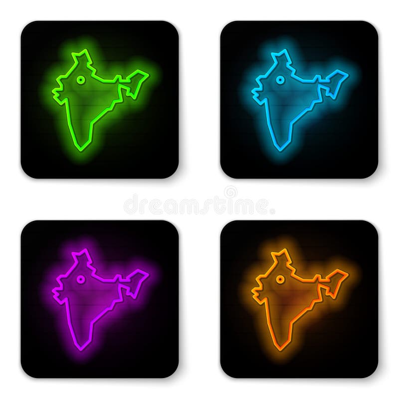 Glowing Map of India, Modern Blue Outline Map Stock Illustration ...