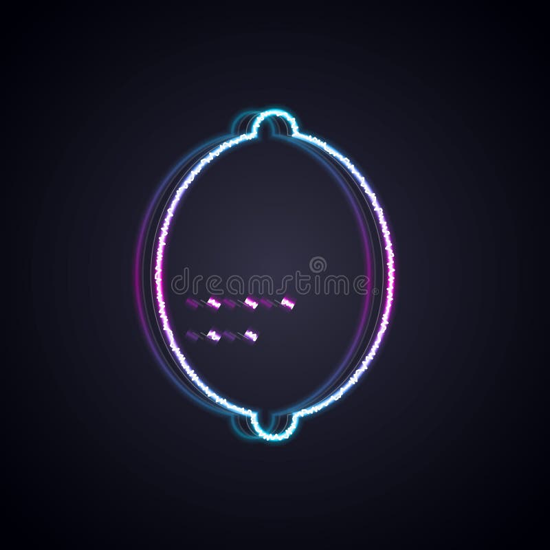 Glowing Neon Line Lemon Icon Isolated on Black Background. Vector Stock ...
