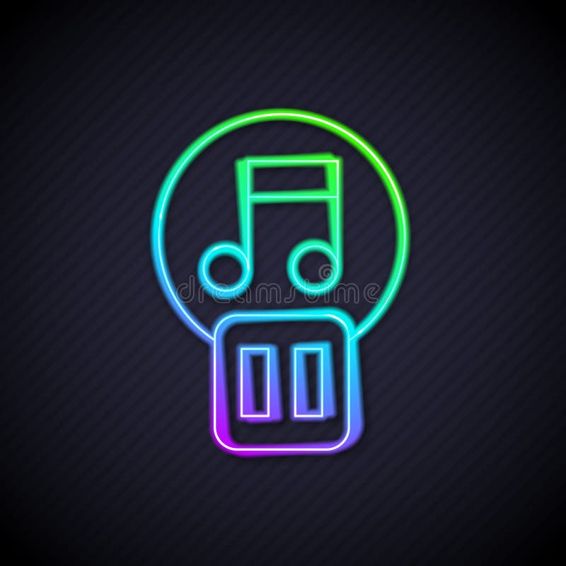 Glowing Neon Line Pause Button Icon Isolated On Black Background ... Glowing Neon Line Pause Button Icon Isolated On Black Background ...