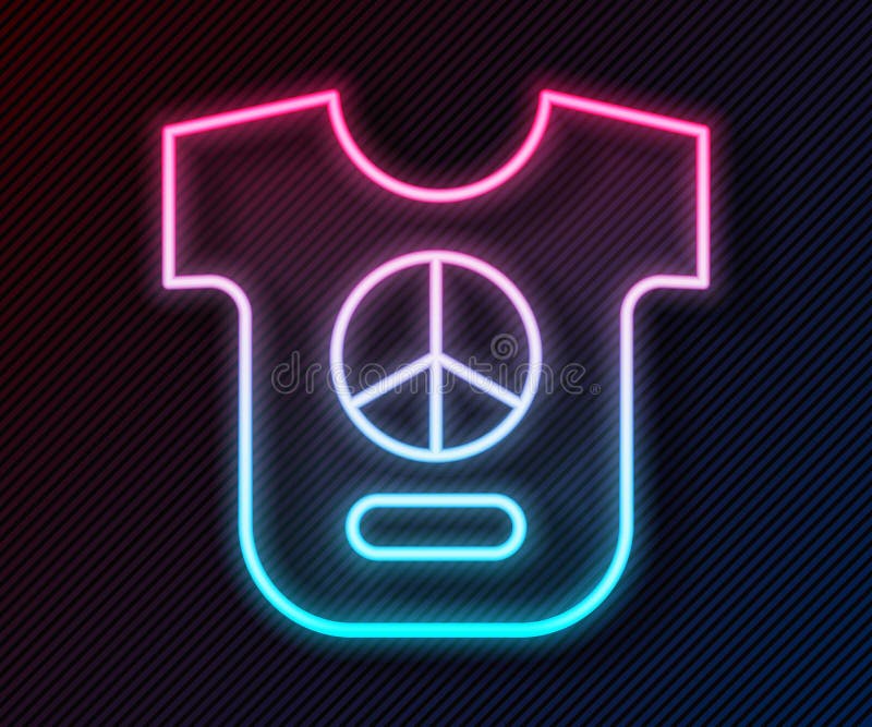 Glowing Neon Line Peace Icon Isolated on Black Background. Hippie ...