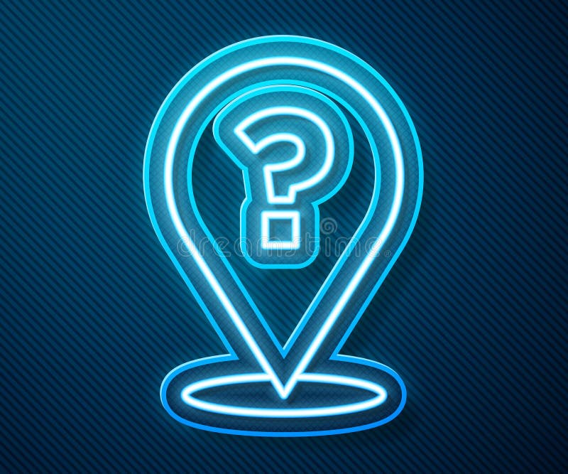 Glowing Neon Line Question Mark Icon Isolated on Blue Background. FAQ ...