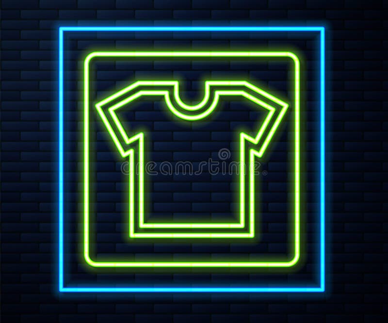 Glowing Neon Line Sewing Pattern Icon Isolated On Brick Wall Background