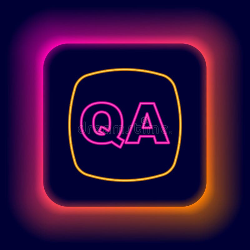 Glowing Neon Line Speech Bubbles with Question and Answer Icon Isolated ...