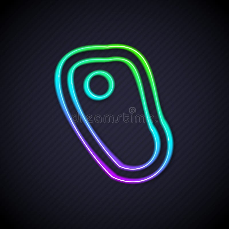 Glowing Neon Line Steak Meat Icon Isolated on Black Background. Vector ...