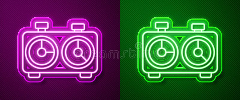 Glowing Neon Line Time Chess Clock Icon Isolated on Purple and Green ... Glowing Neon Line Time Chess Clock Icon Isolated on Purple and Green ...