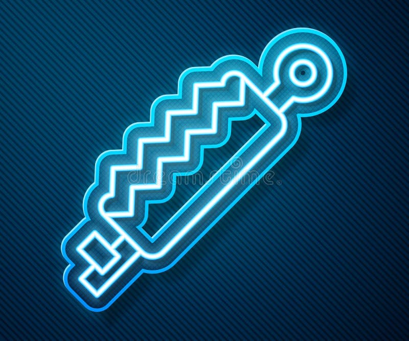 Glowing Neon Line Trap Hunting Icon Isolated on Blue Background. Vector ... Glowing Neon Line Trap Hunting Icon Isolated on Blue Background. Vector ...