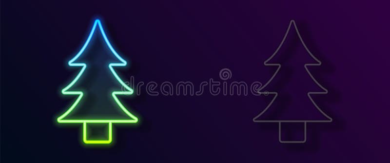 Glowing Neon Line Tree Icon Isolated on Black Background. Forest Symbol ...