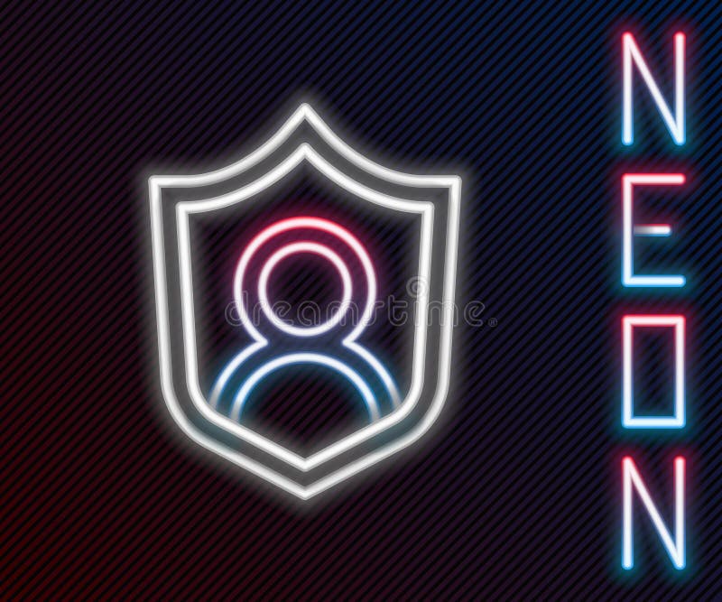 Neon Login Icon. Glowing Neon Join Sign, Outline User Entry Pictogram ...