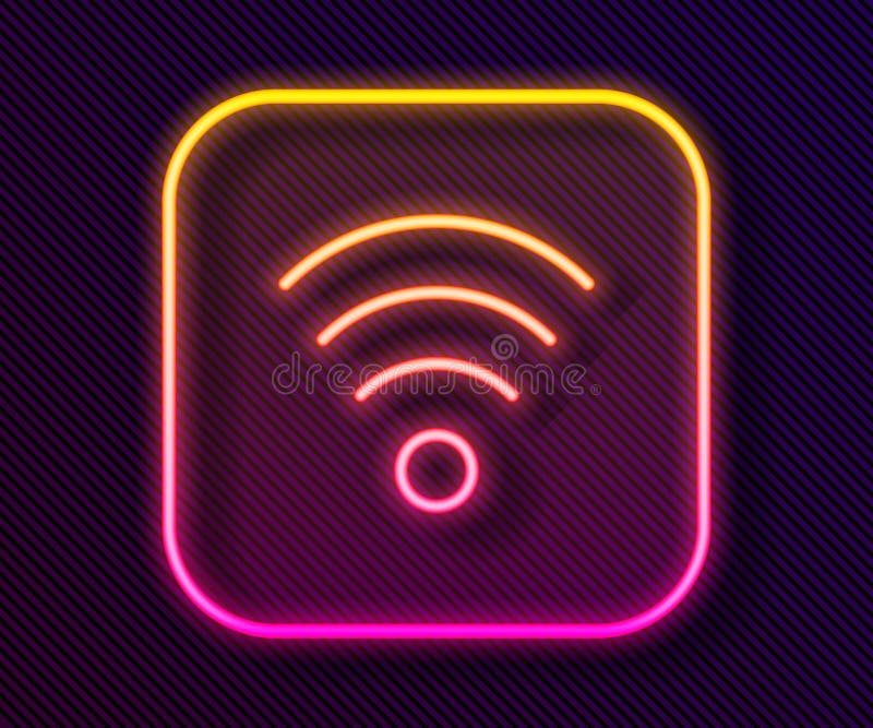 Glowing Neon Line Wi-Fi Wireless Internet Network Symbol Icon Isolated ...