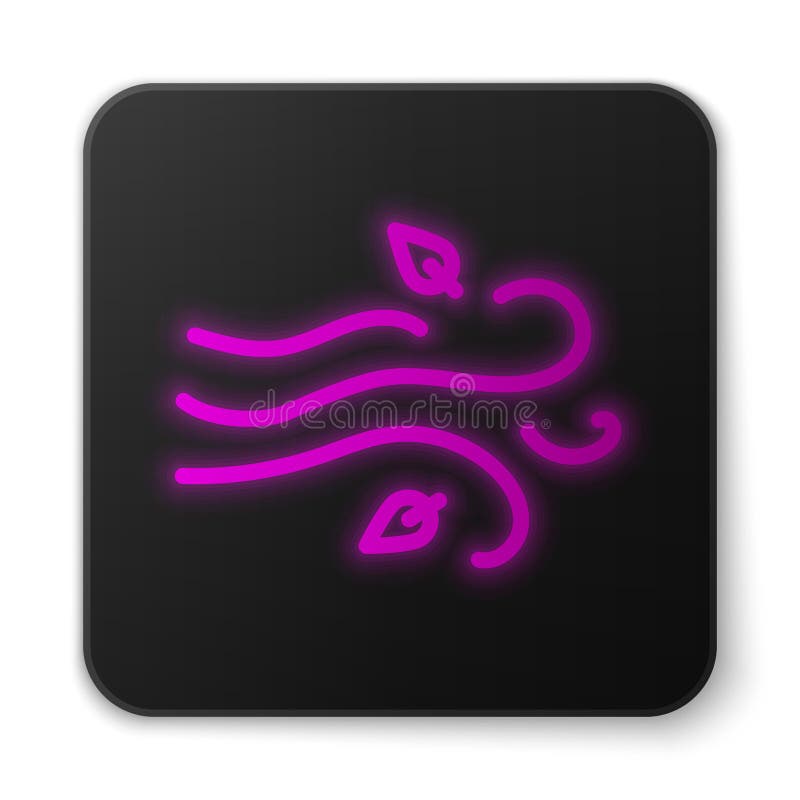 Glowing Neon Line Wind Icon Isolated on White Background. Windy Weather ...