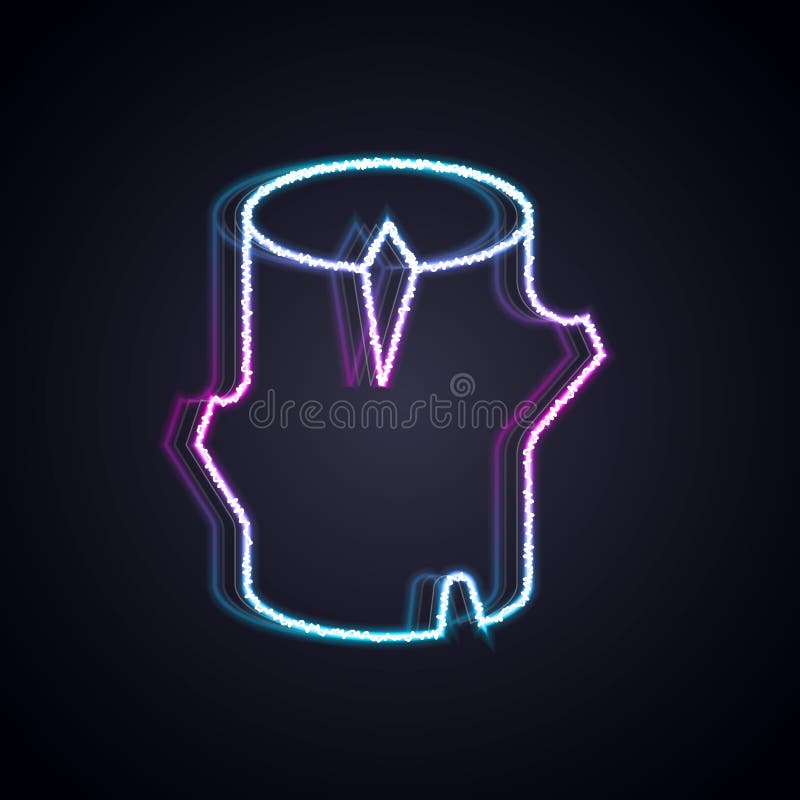 Glowing Neon Line Wooden Log Icon Isolated on Black Background. Stack ...