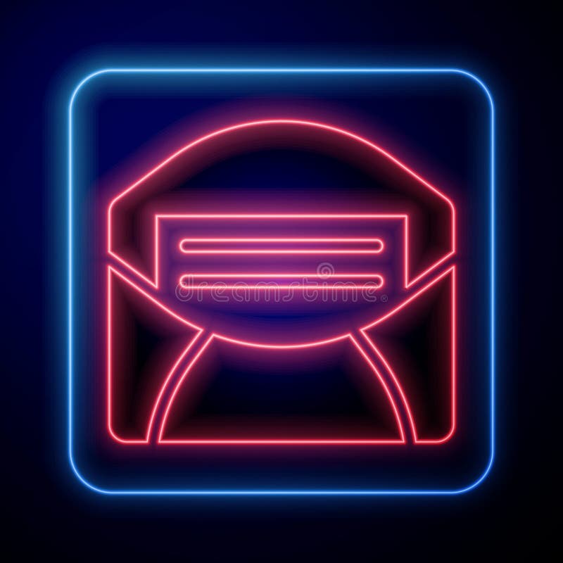 Glowing Neon Mail and E-mail Icon Isolated on Black Background ...