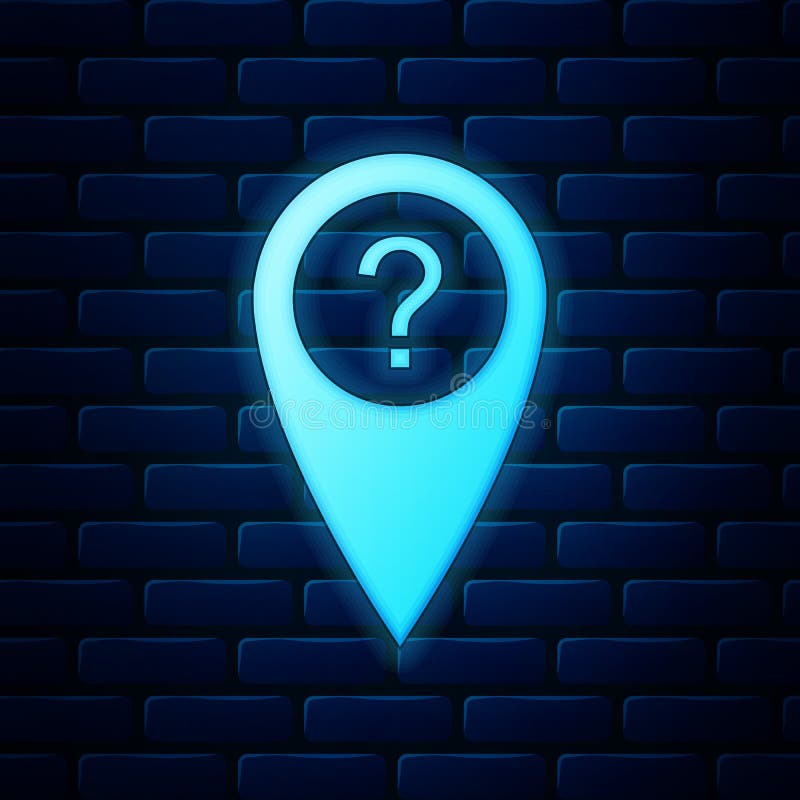 Map Pointer with Question Symbol Icon Isolated on Green Background ...