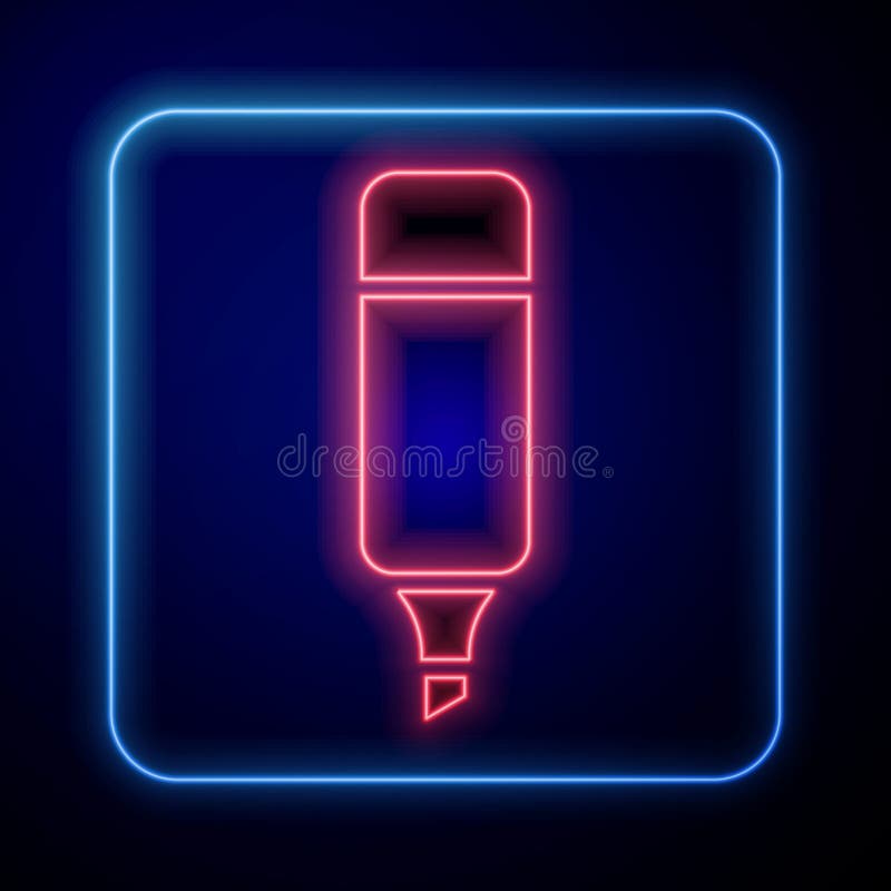 Neon Marker Pointing with His Hand Stock Illustration - Illustration of ...
