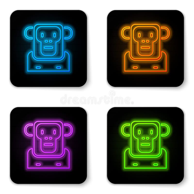 Monkey with Square Frame for Banner, Poster, and Greeting Card Stock ...
