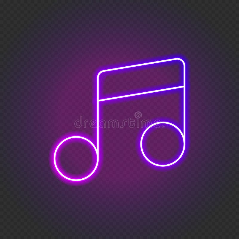 Glowing Neon Music Note Icon. Colorful Music Sign. Glowing Neon Stock ...