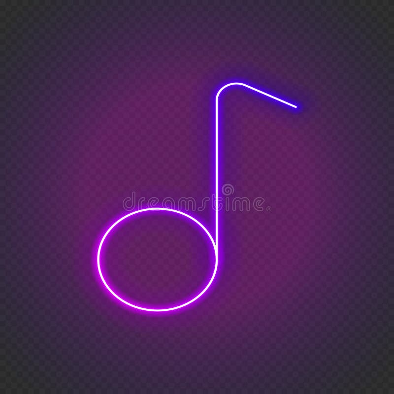 Glowing Neon Music Note Icon. Colorful Music Sign. Glowing Neon Stock ...