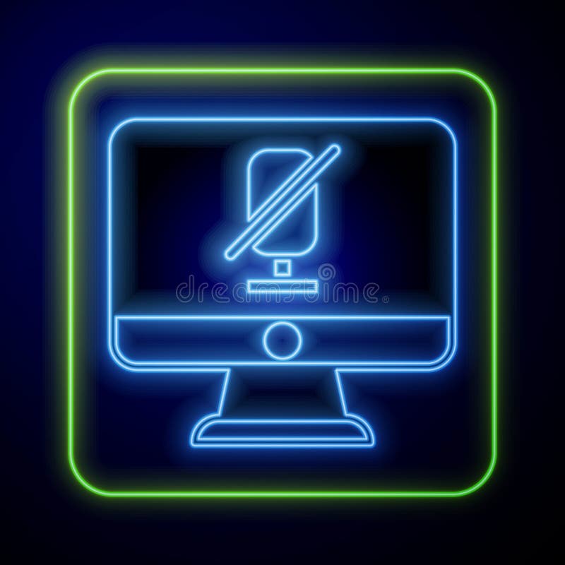 Neon Mute Signs Vector Isolated on Brick Wall. Silent, Sount Light ...