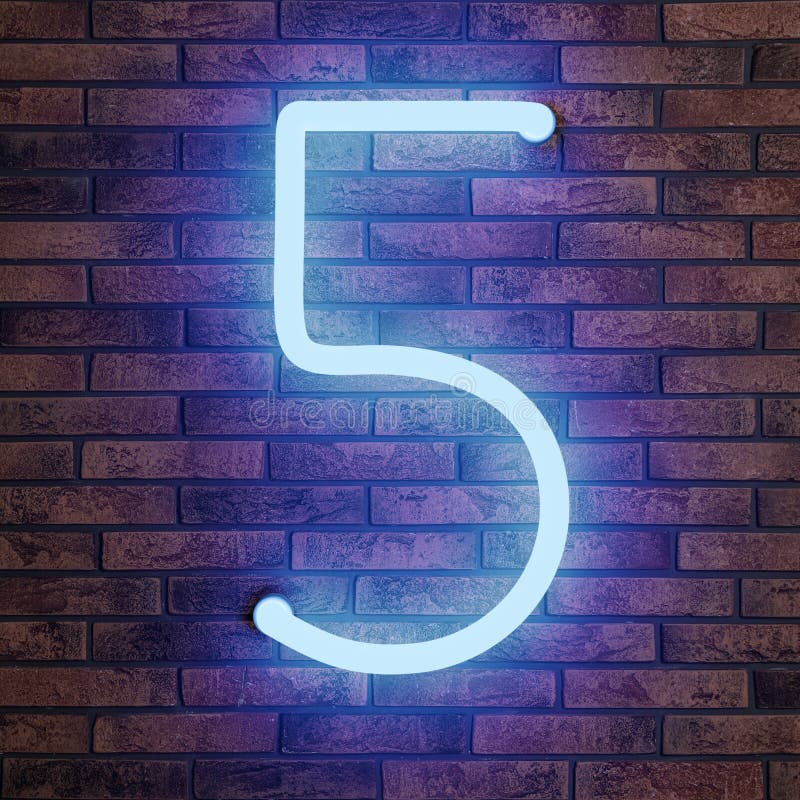 Number Five Symbol Neon Sign Stock Illustrations – 516 Number Five ...