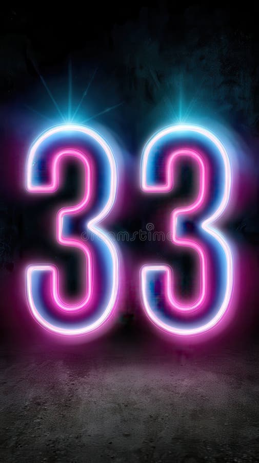 Neon Number Thirty Three Stock Photos - Free & Royalty-Free Stock ...