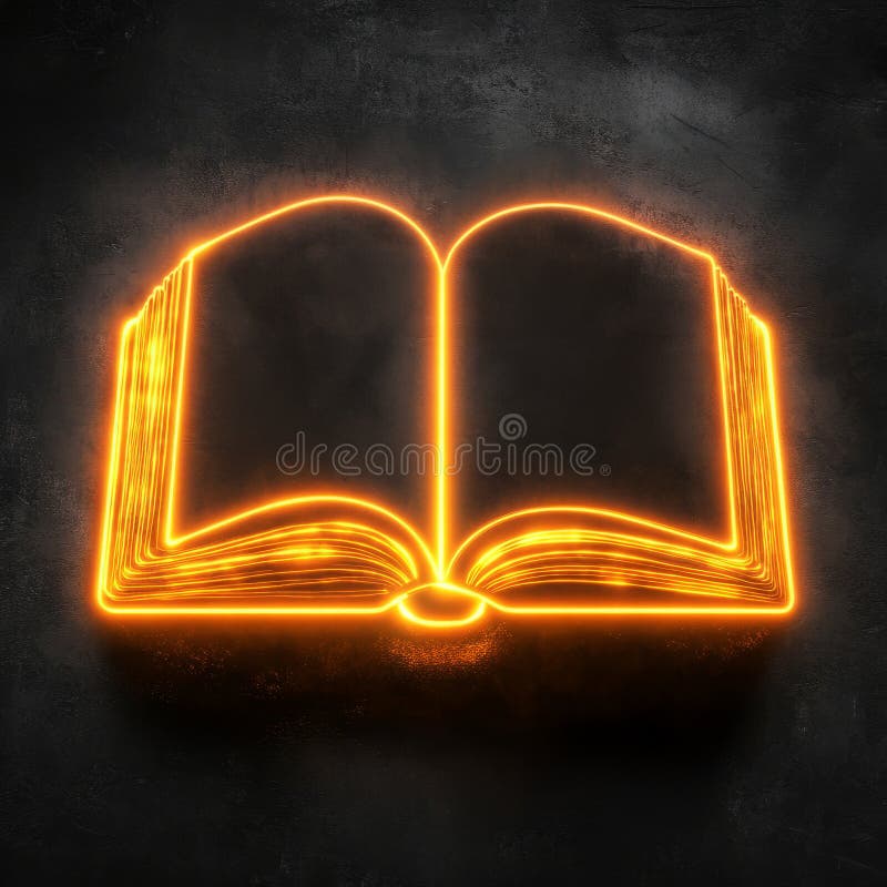Vibrant Neon Open Book Glowing Dark Background Stock Photos - Free ...