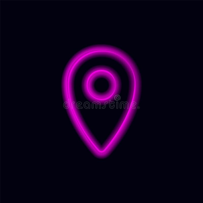 Glowing Neon Pink Location Pin Design with Brightly Illuminated Edge ...