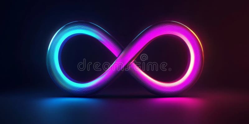 A Glowing, Neon Purple and Blue Infinity Symbol Stock Illustration ...