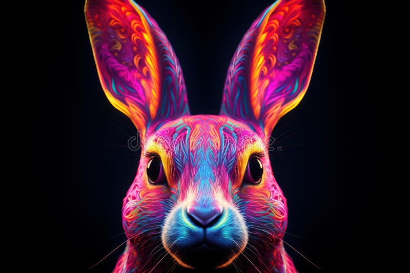 Cool Rabbit Neon Background Stock Illustrations – 106 Cool Rabbit Neon ...