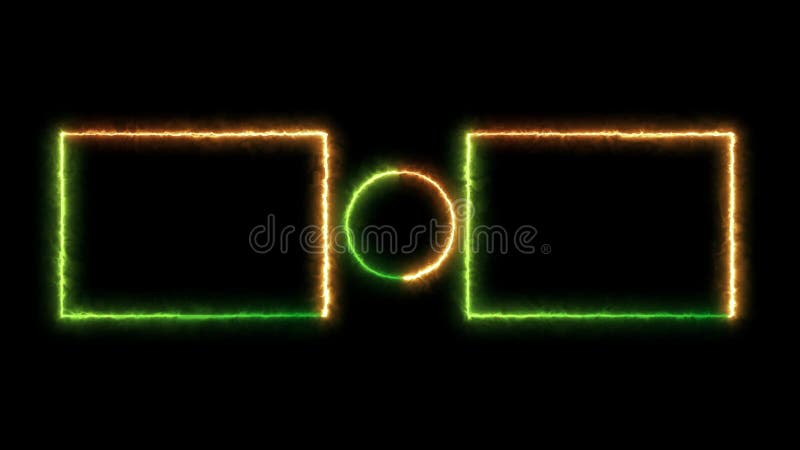 Glowing Neon Rectangles and Circle Animation Stock Footage - Video of ...