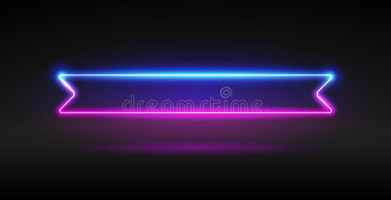 Glowing Neon Ribbon Banner stock vector. Illustration of document ...