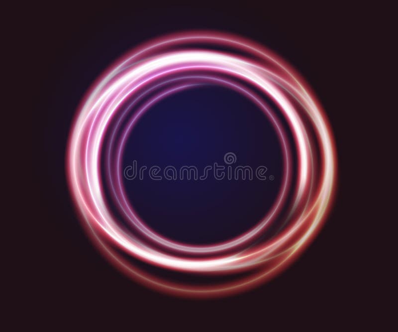 Glowing Neon Ring. Sparkle on the Dark Background. Stock Illustration ...