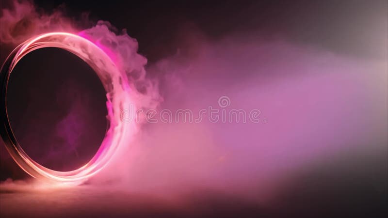 Neon Ring in Smoke stock video. Video of light, futuristic - 335591909
