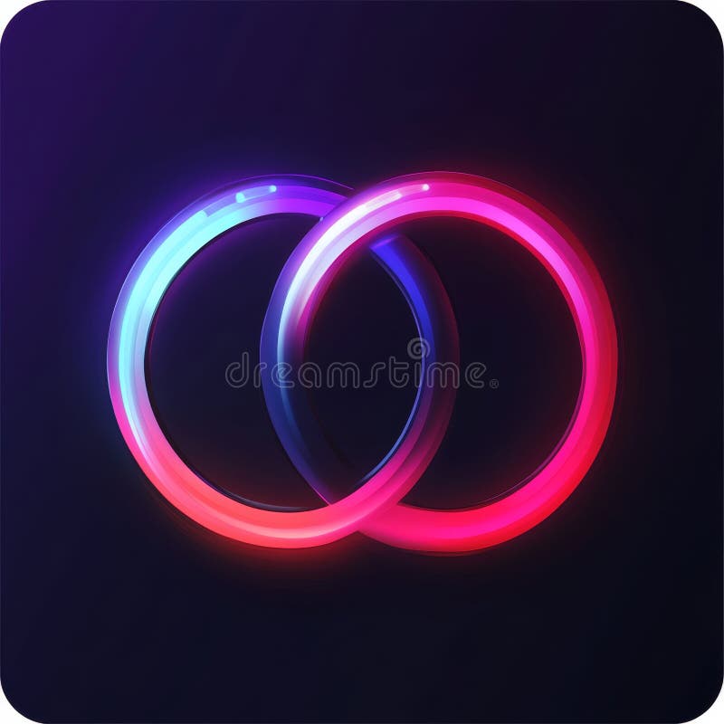 Glowing Neon Rings on Dark Background. Vector Illustration. Eps 10 ...