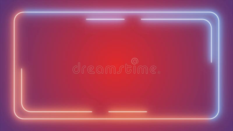 Glowing Neon Rounded Rectangle Frame 4K Looping Animation Stock Footage ...