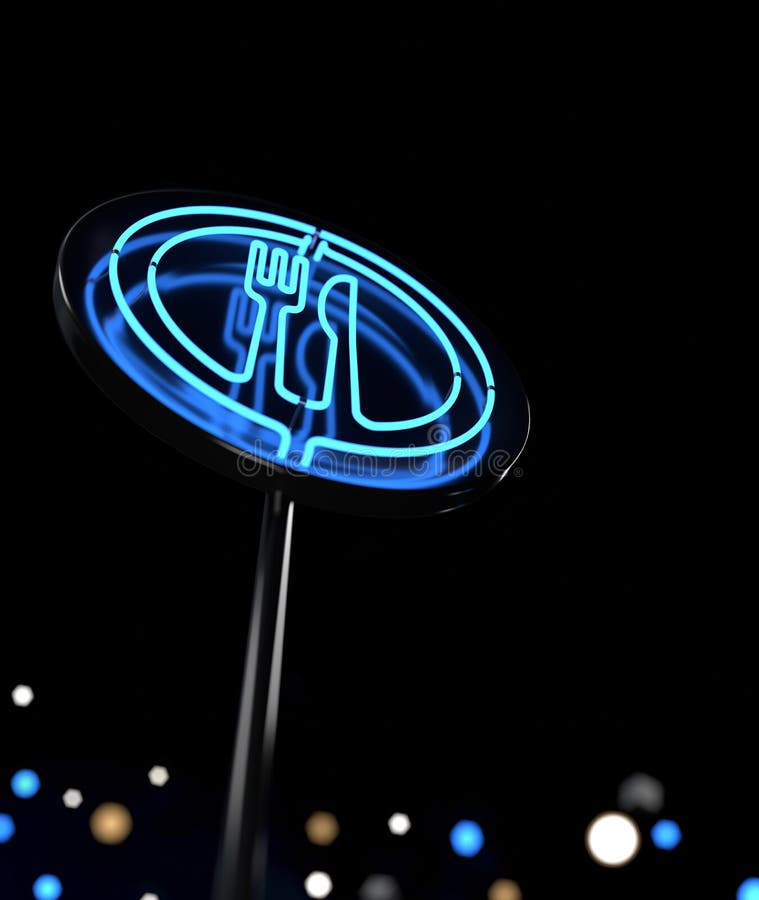 Neon Restaurant/Food Symbols/ai Stock Vector - Illustration of isolated ...