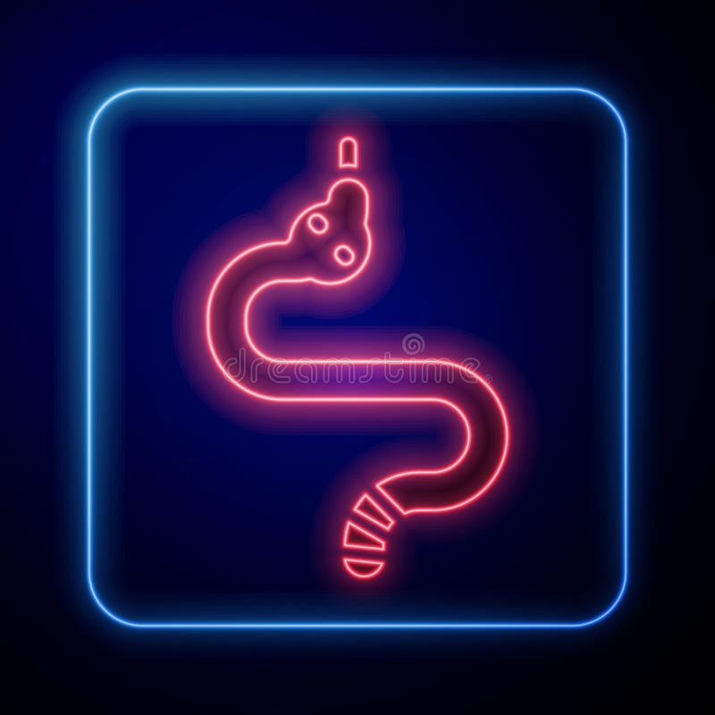 Glowing Neon Snake Icon Isolated on Blue Background. Vector Stock ...