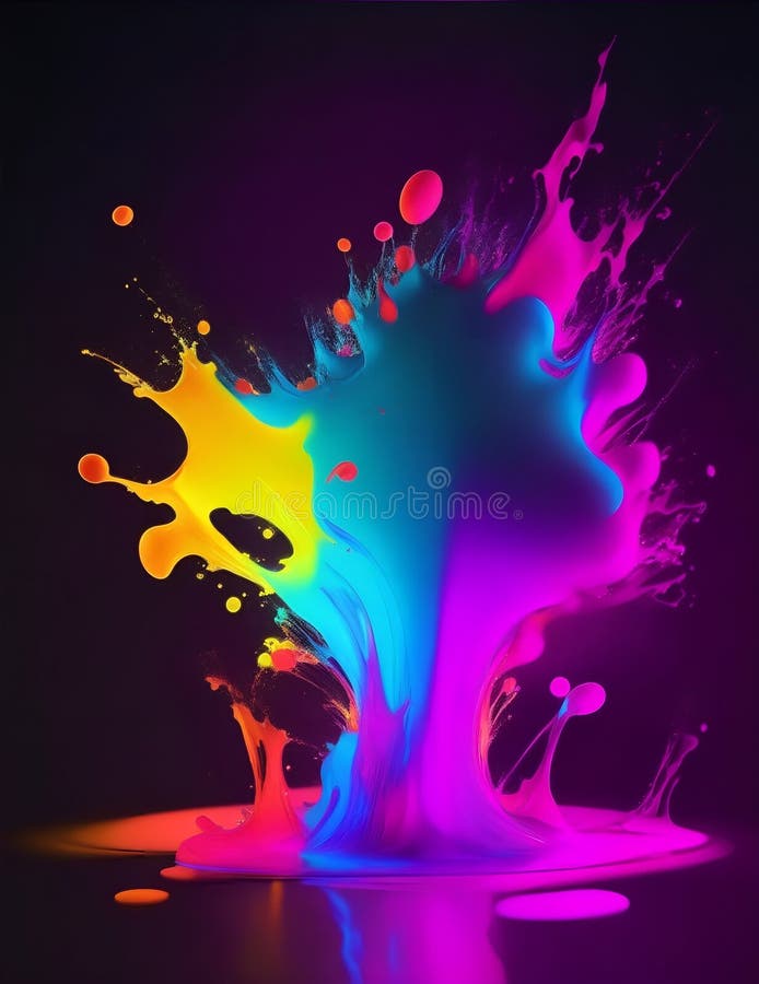 Glowing Neon Splash Effect Illustration Stock Illustration ...