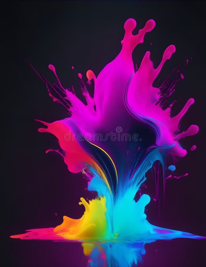 Glowing Neon Splash Effect Illustration Stock Illustration ...