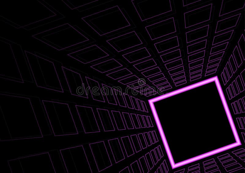 Neon Square Frame with Shining Effects and Sparkles Stock Vector ...