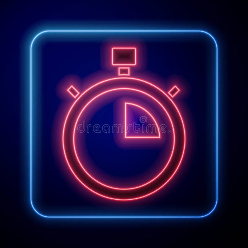 Neon Stopwatch, Timers with 20, 25 and 30 Minutes. Vector Illustration ...
