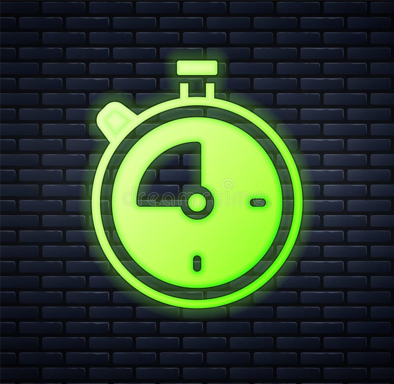 Neon Stopwatch, Timers with 50, 55 and 60 Minutes. Vector Illustration ...