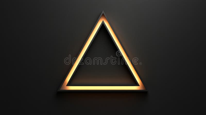 Glowing Neon Triangle Frame on Dark Background Stock Illustration ...
