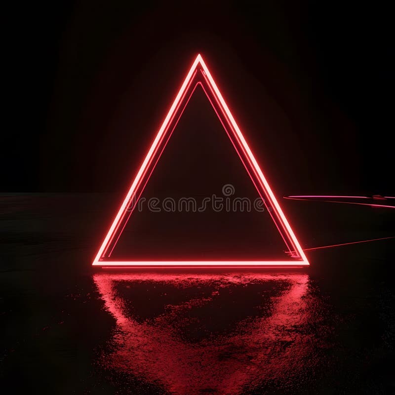 Glowing Neon Triangle Shapes Geometric Surreal Stock Photo - Image of ...