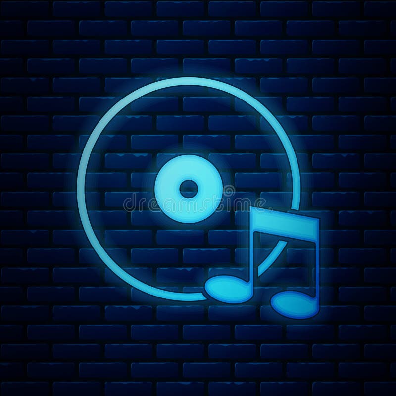 Neon Vinyl Retro Record. Album Cover or Template for Party Invitation ...