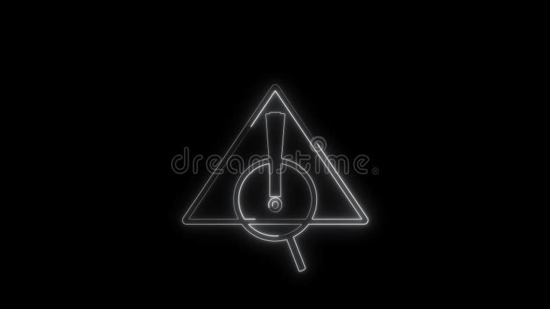 Glowing Neon Warning or Problem Solve Animation White Color Stock Video ...