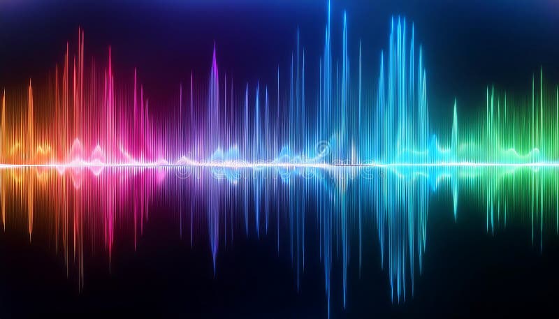 Glowing Neon Waves Pulse in Rhythm Across a Dark Backdrop Creating a ...