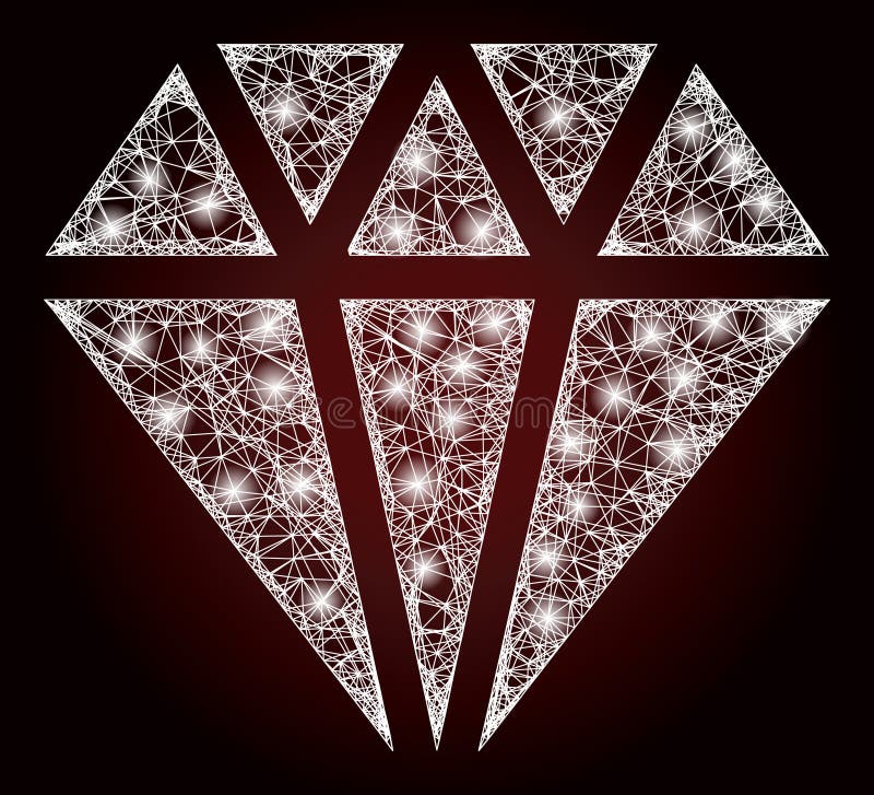 Glowing Net Mesh Adamant Crystal with Lightspots Stock Vector ...