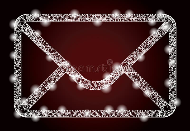 Glowing Net Mesh Mail Envelope with Lightspots Stock Vector ...